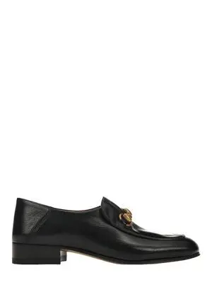Gucci Horsebit Leather Loafer - Gold/tone/black