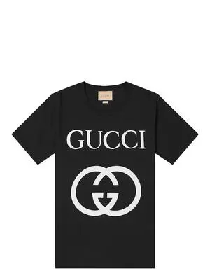 Gucci Interlocking Gg Print T-shirt - Black Ivory