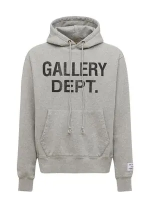 GALLERY DEPT. Center Logo Hoodie - Heather Grey/black