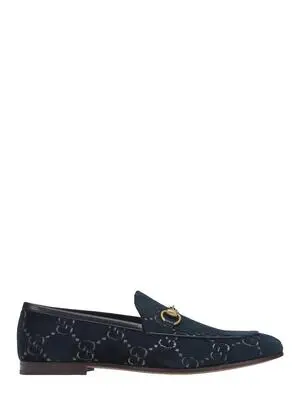 Gucci Jordaan Gg Velvetin Loafer - Blue/gold