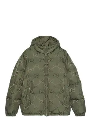 Gucci Jumbo Gg Nylon Canvas Down Jacket - Green