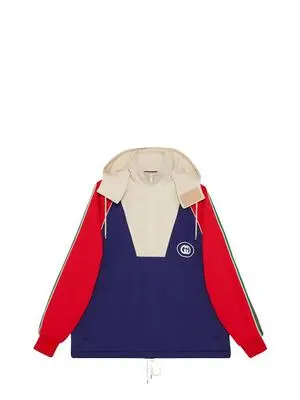 Gucci Logo Half Zip Jacket - Blue Red White