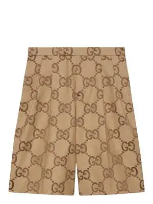 Gucci Jumbo Gg Canvas Shorts - Beige/ebony