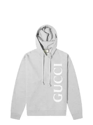 Gucci Large Logo Popover Hoodie - Grey Marl