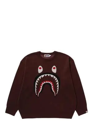 A BATHING APE Shark Jacquard Knit Sweater - Purple