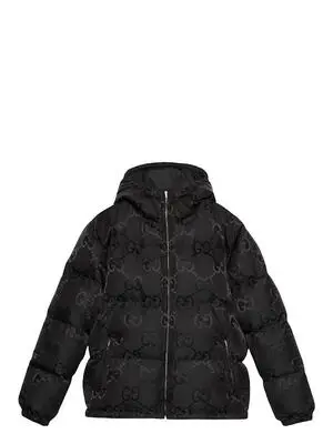 Gucci Jumbo Gg Nylon Canvas Goosedown Jacket - Black