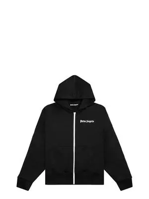Palm Angels Striped Zip-up Hoodie - Black/white
