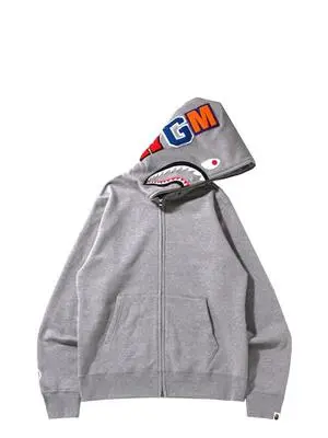 A BATHING APE Shark Full Zip Hoodie - Gray