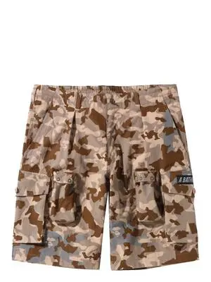 A BATHING APE Camo Pocket Wide Fit Shorts - Beige