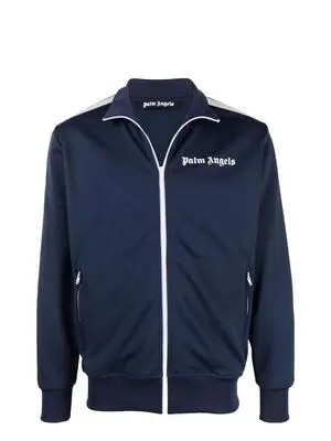 Palm Angels Striped Sleeve Track Jacket - Navy Blue White