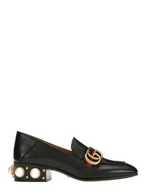 Gucci Leather Mid-heel Loafer - Black