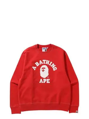 A BATHING APE Relaxed Classic College Crewneck Sweatshirt - Red