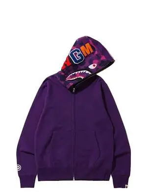 A BATHING APE Shark Full Zip Hoodie - Purple