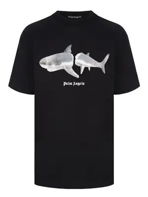 Palm Angels Shark T-shirt - Black/white