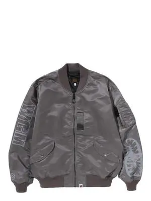 A BATHING APE Shark Loose Fit Ma1 Jacket - Silver