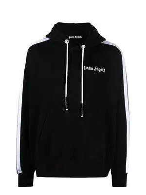 Palm Angels Striped Hoodie - Black/white