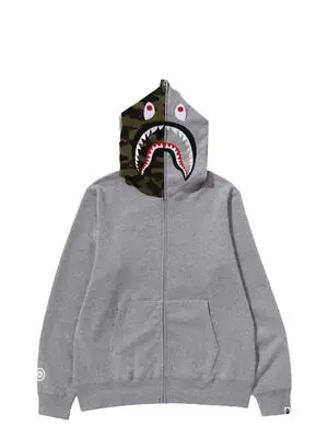 A BATHING APE Shark Full Zip Hoodie - Gray