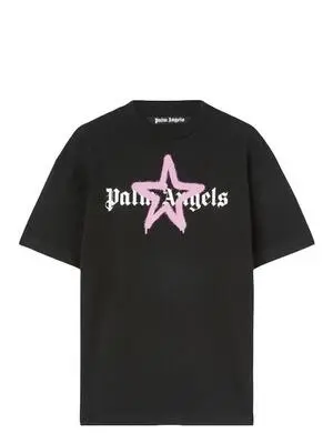 Palm Angels Star Sprayed T-shirt - Black/pink