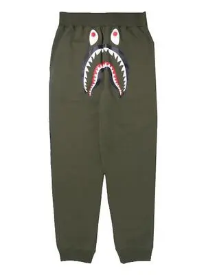 A BATHING APE Shark Sweat Pants - Olivedrab Green