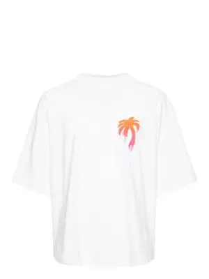Palm Angels Sprayed Palm Logo T-shirt - White