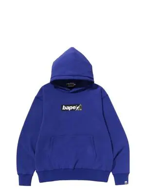 A BATHING APE Smooth Logo Relaxed Fit Hoodie Blue