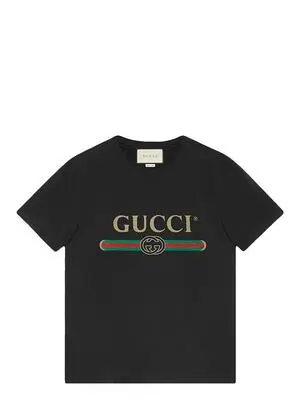 Gucci Logo Washed Print T-shirt - Black