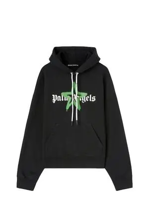 Palm Angels Star Sprayed Hoodie - Black/green