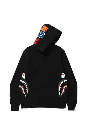 BAPE Side Zip Shark Wide Pullover Hoodie - Black/purple