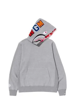 A BATHING APE Shark Pullover Inside Camo Hoodie Grey Pink