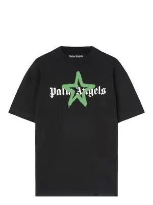 Palm Angels Star Sprayed T-shirt - Black/green