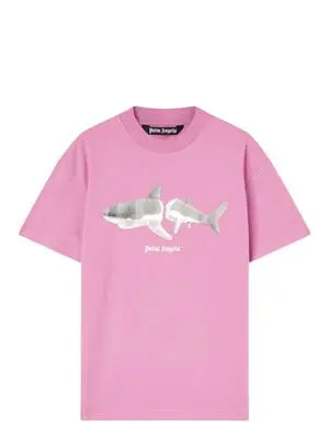 Palm Angels Shark Classic T-shirt - Fuchsia/white