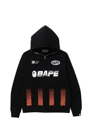A BATHING APE Soccer Game Graphic Full Zip Hoodie - Black