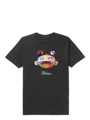 J BALVIN X Takashi Murakami Kiki Face Tee Shirt - Black