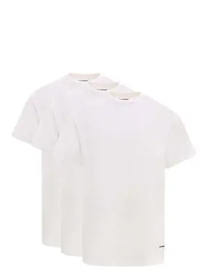 JIL SANDER Biologic Cotton Logo Label T-shirt Set - White