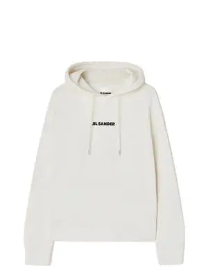 JIL SANDER Printed Logo Hoodie - Cream