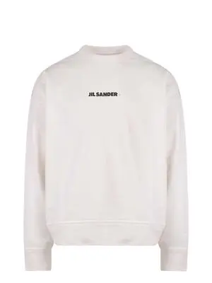 JIL SANDER Cotton Frontal Logo Sweatshirt - White
