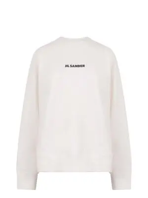 JIL SANDER Cotton Logo Sweatshirt - Beige