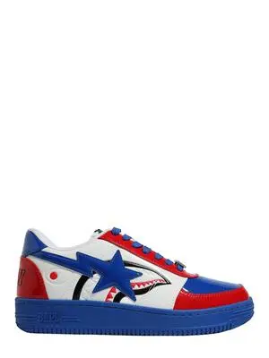 A BATHING APE A Bathing Ape Bape Sta Low London Store Shark Sole White/red/blue