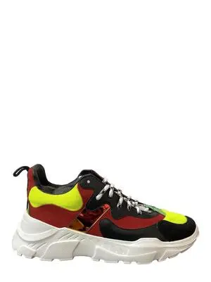 JOHN GEIGER 003 Lace Up Sneakers - Black/red/lime