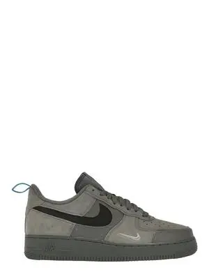 Nike Air Force 1 Low Cut Out Swoosh Sneakers - Grey/dark Grey/black