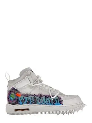 Nike Air Force 1 Mid Off Graffiti Sneakers - White/clear