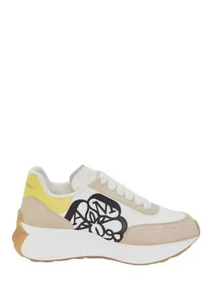 Alexander McQueen Sprint Runner Sneakers - Oyster/white/yellow