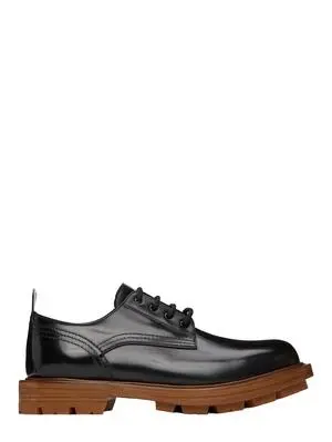 Alexander McQueen Shiny Derby Oxfords - Black/brown