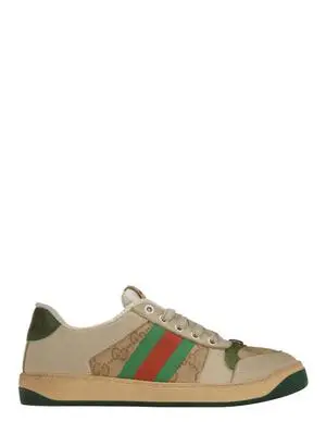 Gucci Screener Leather Sneakers Off White