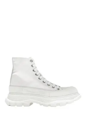 Alexander McQueen Tread Slick Canvas Boots - White