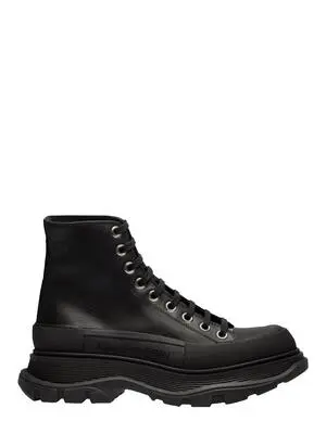 Alexander McQueen Tread Slick Leather Boots - Black