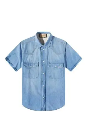 Gucci Short Sleeve Denim Shirt - Blue