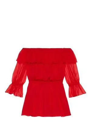 Gucci Silk Chiffon Dress - Red