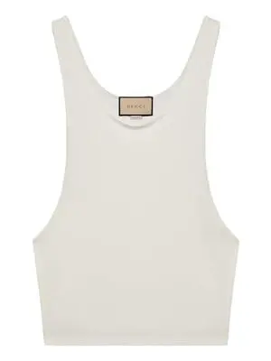 Gucci Soft Cotton Jersey Tank Top - White