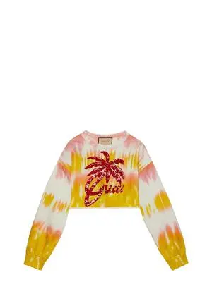 Gucci Tie-dye Cotton Jersey Sweatshirt - Yello Pink White